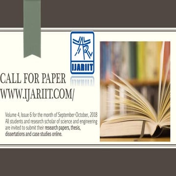 Submit Your Research Paper | Publish Research Paper | IJARIIT Journal ...