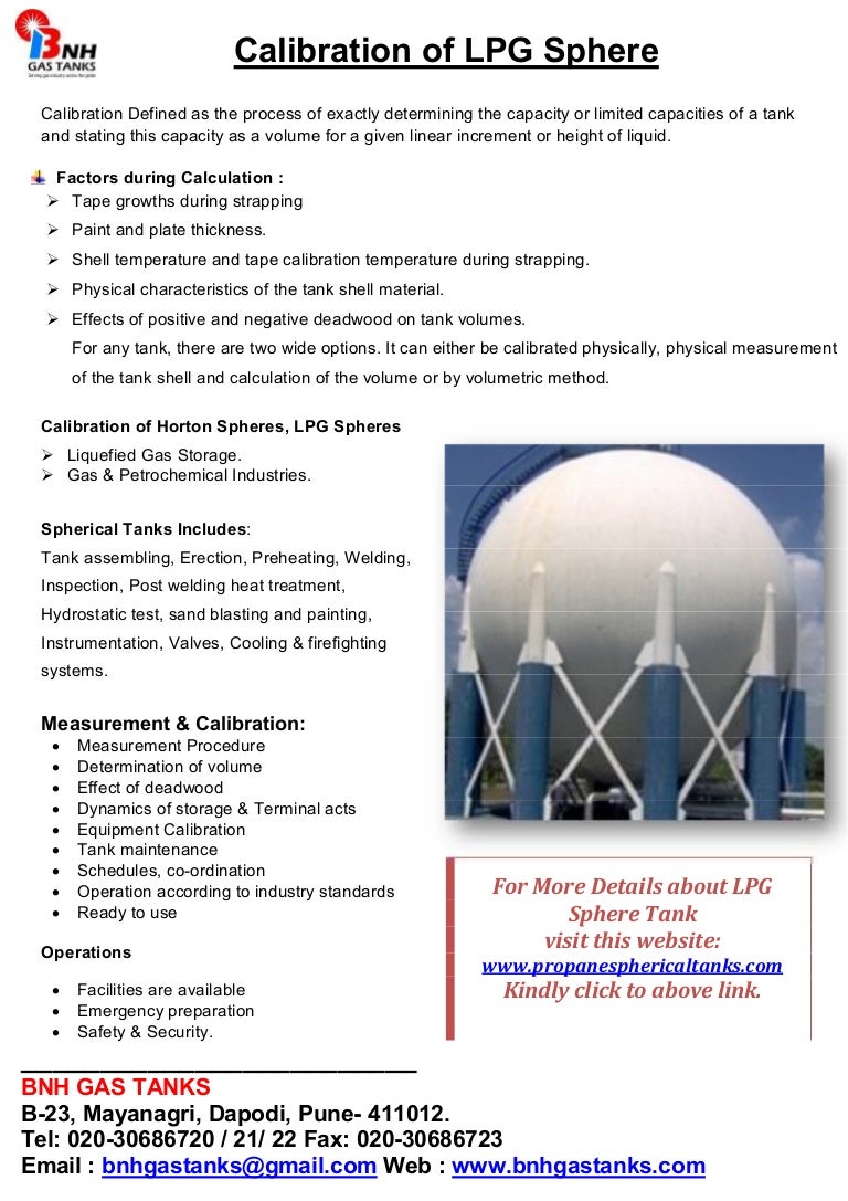 Callibration of lpg sphere