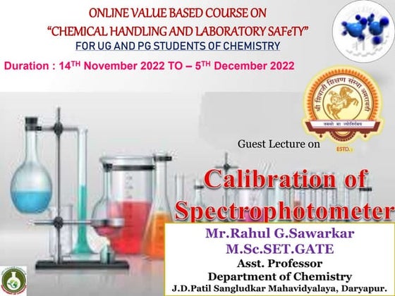 Qualification of UV VISIBLE SPECTROPHOTOMETER | PPSX | Chemistry | Science