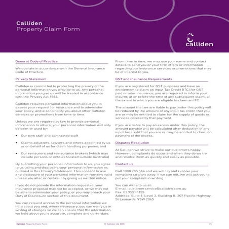 QBE General Claim Form | PDF