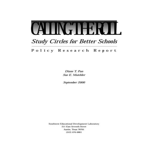 Calling the Roll: Study Circles for Better Schools | PDF