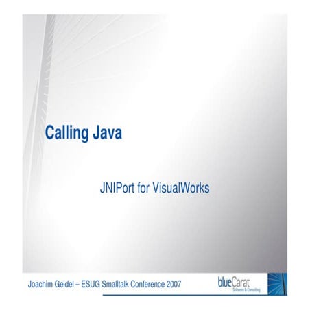 Calling Java - JNIPort for VisualWorks | PDF