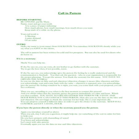 Call in pattern | PDF