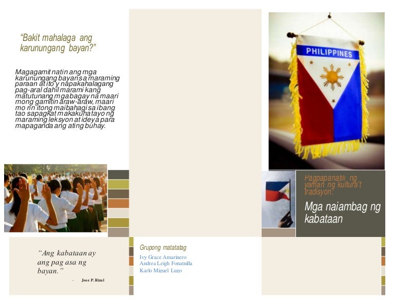 Pagpapanatili ng yaman ng kultura't tradisyon : Mga naiambag ng kabat… Pagpapanatili ng yaman ng kultura't tradisyon : Mga naiambag ng kabat…