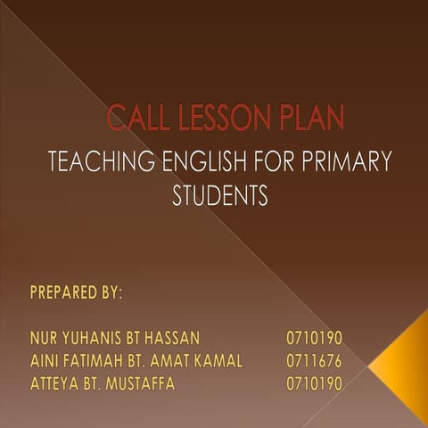 CALL LESSON PLAN | PPTX