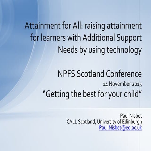 CALL Scotland: Attainment for All | PPT
