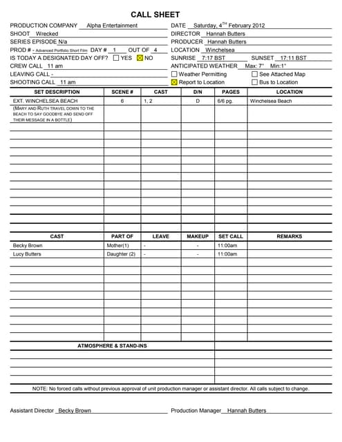 Breakdown sheet - kitchen | DOCX