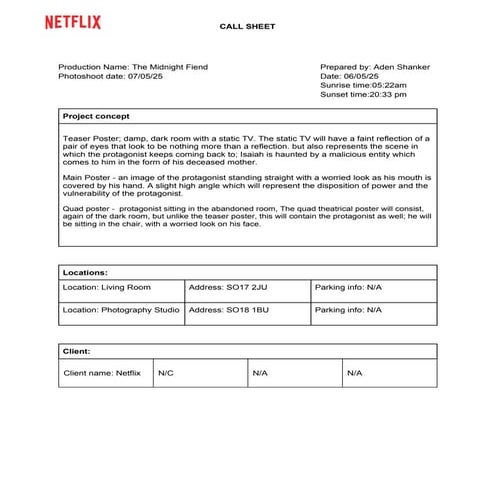 Production Call Sheet for the Midnight Fiend.docx