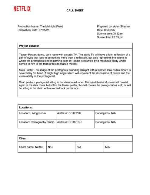 Production Schedule for pre-production.pptx