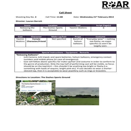 Location scouting sheet 5 | DOCX