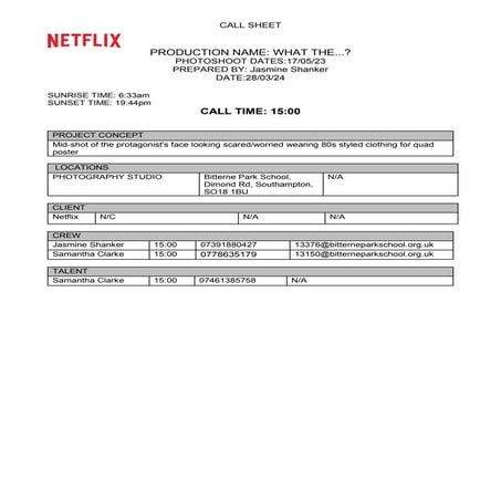 Street Call Sheet.docx