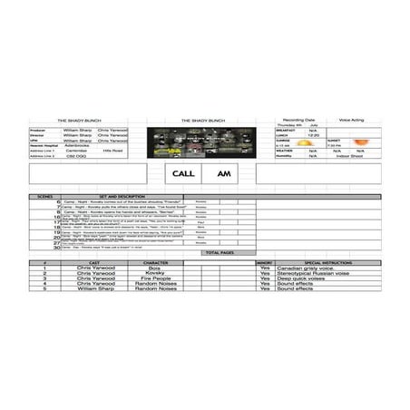 Call sheet | PDF