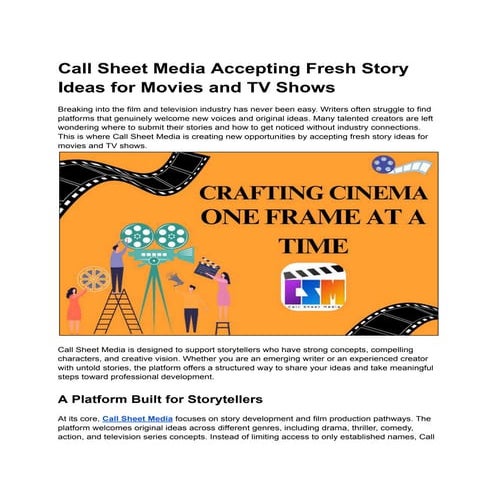 Call Sheet Media Accepting Fresh Story Ideas for Movies and TV Shows.pdf