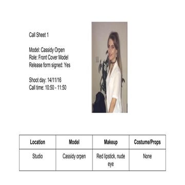 Call sheet1 | DOCX