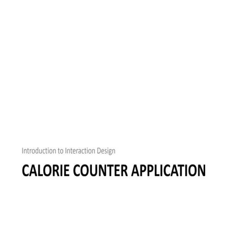 Calorie counter application | PDF