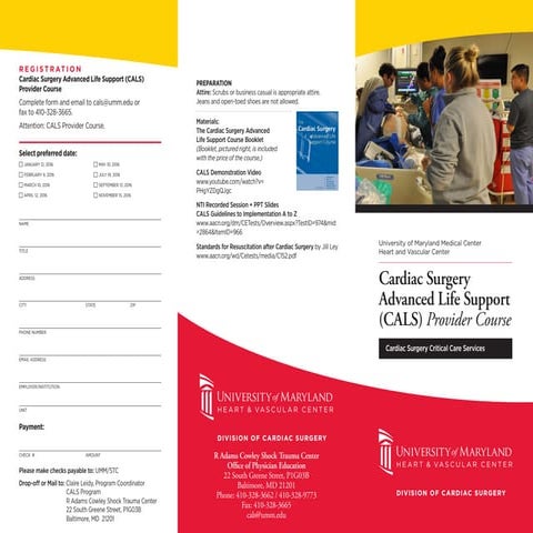 Cardiac Surgery Advanced Life Support ~ CALS ~ Provider Course | PDF