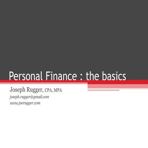 Personal Finance: the basics | PPT