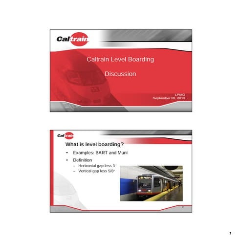Caltrain level boarding discussion | PDF