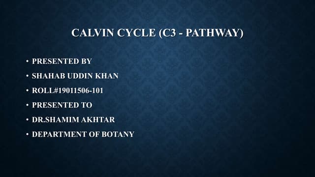 Calvin cycle | PPTX