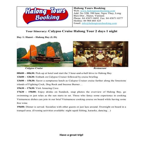 Halong Bay Yacht With Car From Hanoi 1 Day Tour.pdf