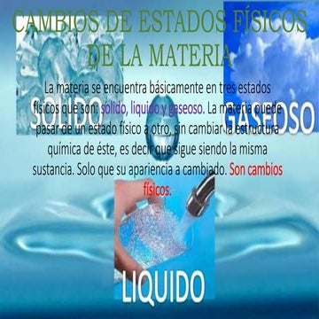 Cambios de estados físicos de la materia | PPTX