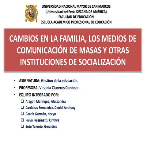 Cambios en la familia | PPT