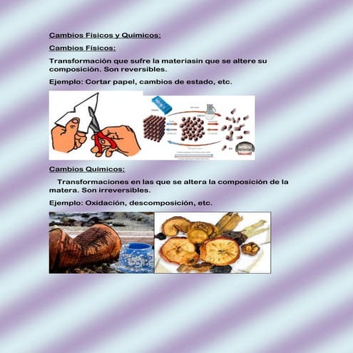 Cambios físicos y químicos | DOCX