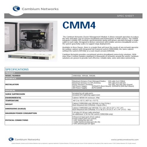 Cambium networks pmp_100_subscriber_module_specification | PDF