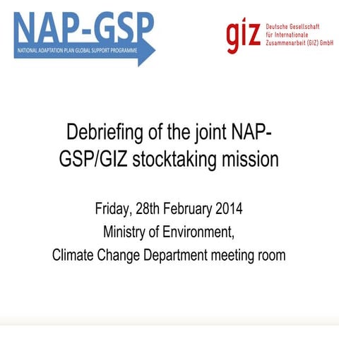 NAP-GSP Cambodia Stocktaking Mission Debriefing | PPT