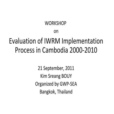 IWRM Evaluation Result in Cambodia | PPT