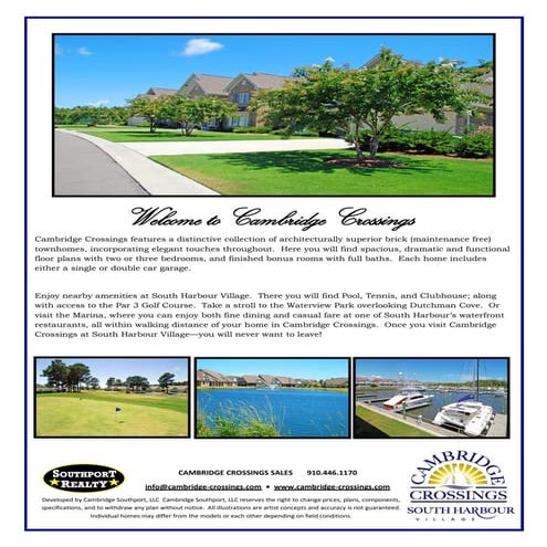Cambridge Crossings Southport New Brochure | PDF