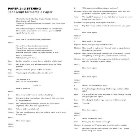 Cambridge english-key-for-schools-sample-paper-1-listening-tapescript ...