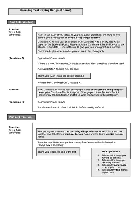 PET for Schools: Speaking Sample Paper | PDF