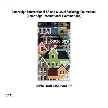 Cambridge International AS and A Level Sociology Coursebook (Cambridge ...