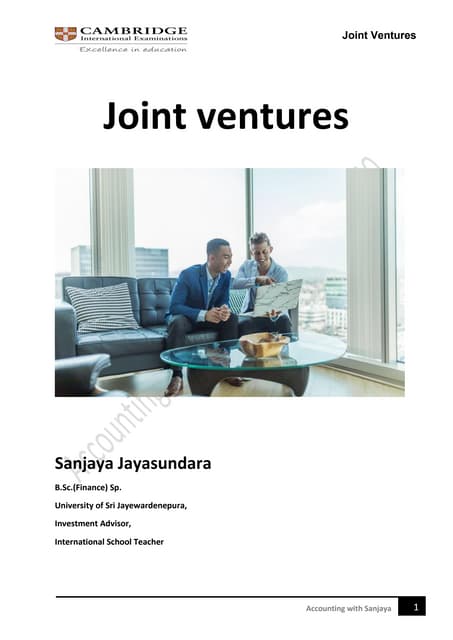 Joint Venture Accounitng and its Accounting Treatment | PPT