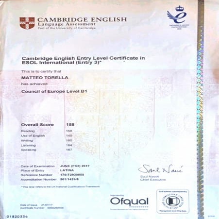 Certificato Cambridge livello B1 (PET) | PDF