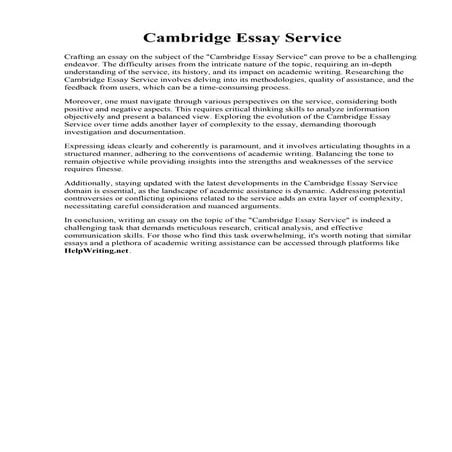 Cambridge Essay Service | PDF