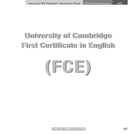 Cambridge fce trp journeys b2-students | PDF