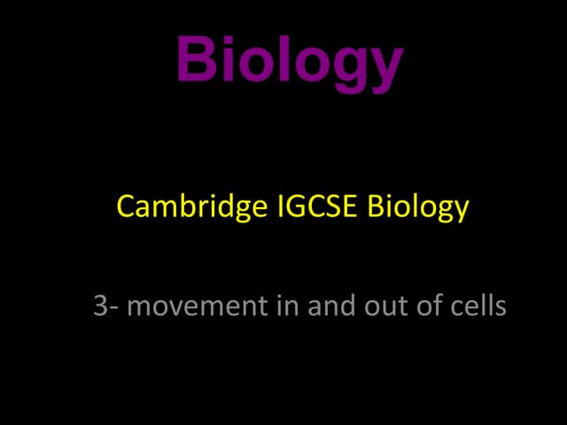 Cambridge IGCSE Biology Cells Structures & Functions.pptx | Biological Sciences | Science