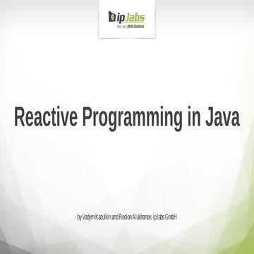 "Reactive Programming in Java" at CamelCaseCon 2018 by Vadym Kazulkin ...