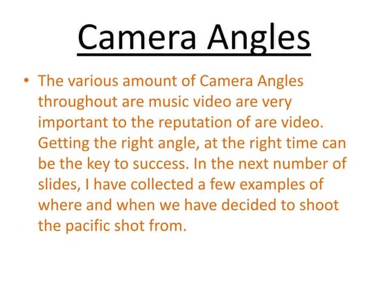 Camera work and editing | PPT