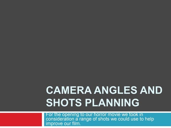 Camera angle and movments | PPTX | Photography | Arts and Crafts