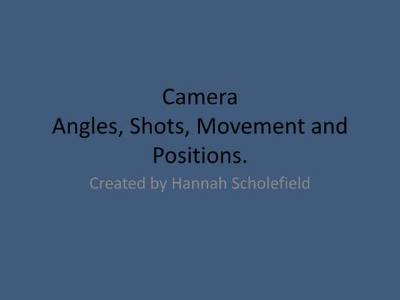 Technical elements of film | PPT