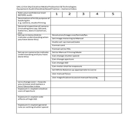 Camera audit form blank(1) | DOCX