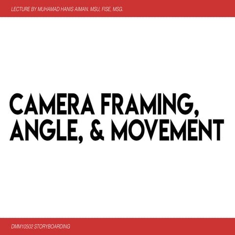 Camera Fundamental Shots Techniques Camera Angle Pdf