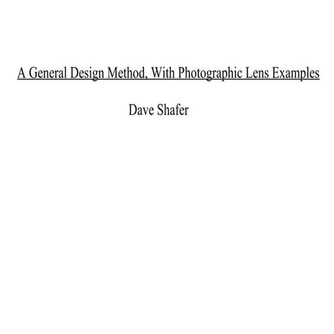 A general lens design method, with a photographic lens example | PPT