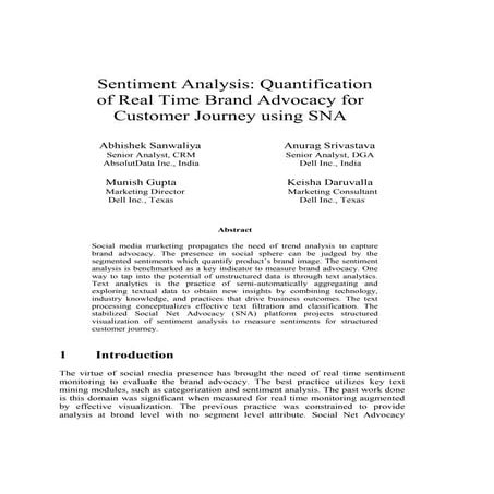Camera ready sentiment analysis : quantification of real time brand ...