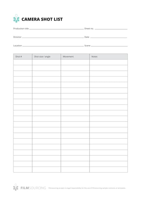 Camera shot list scene 6 | PDF