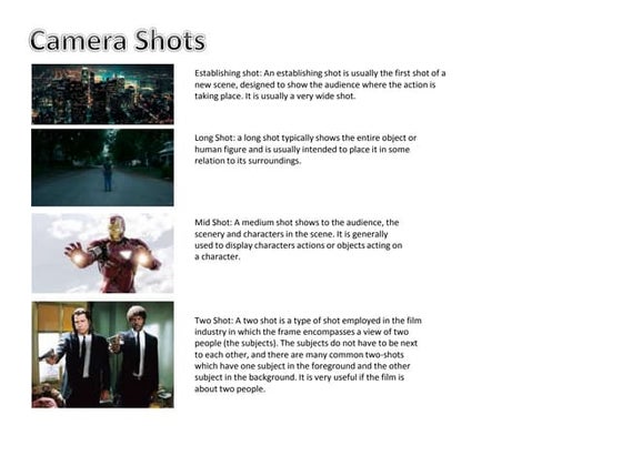 Cinematography and Shots | DOCX