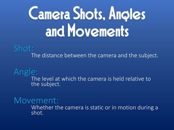 Camera shots and angles | PPT